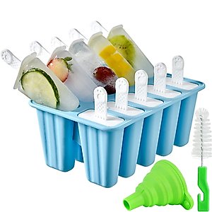 Popsicle molds,10 Pieces Popsicle Molds Silicone BPA Free Ice Pop Easy Release Popsicle Molds，15 sticks Ice Pop Easy Release，Ice Molds