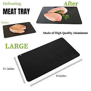 Evelots Quick Meat, Chicken, Fish Defrosting Tray Board - Thaws Frozen Food Fast and Naturally - Large Size -Keep Original Food Flavor-Non Stick Aluminum-No Microwave or Electricity