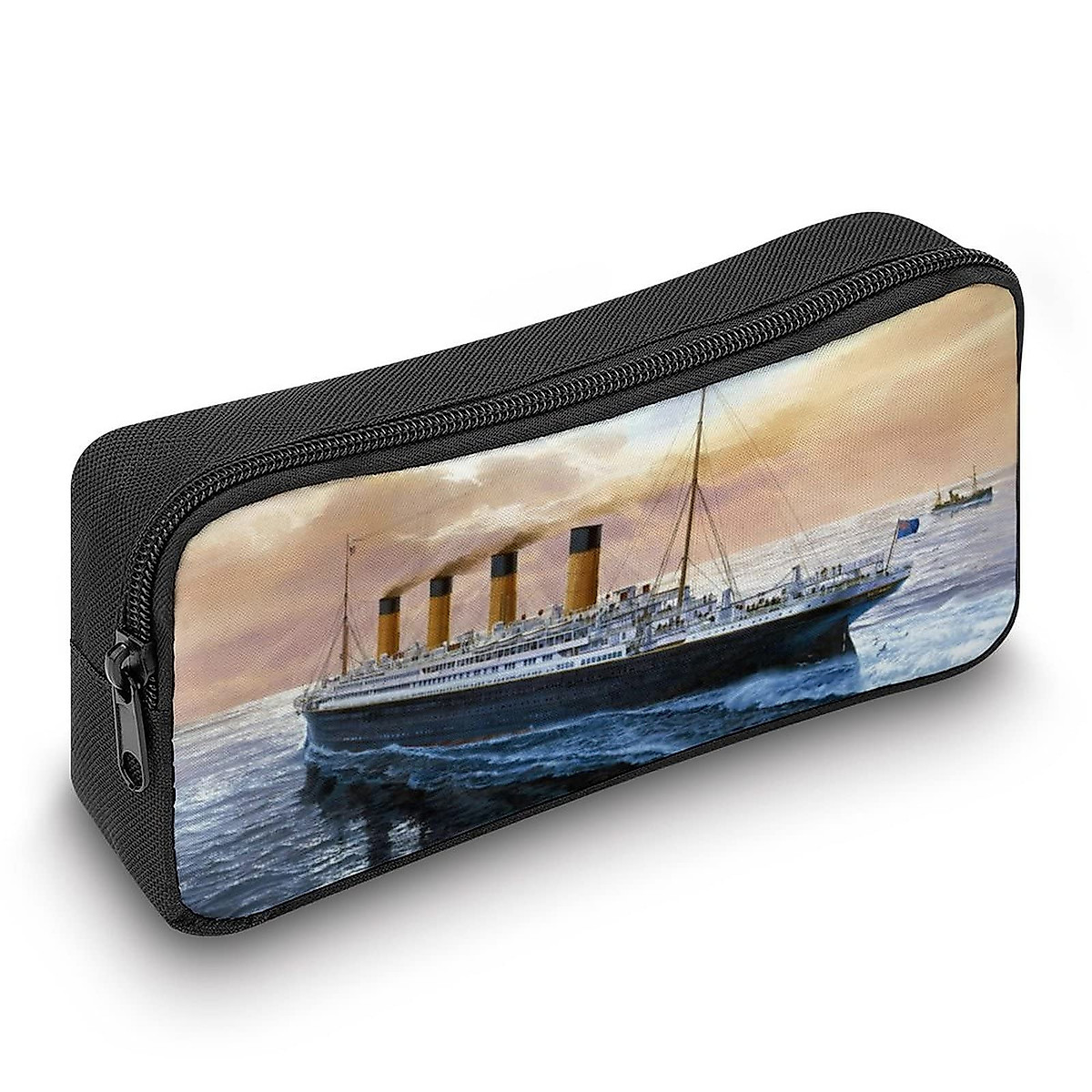 Retro Titanic Famous Old Historic Pencil Pen Case Portable Large Capacity Pen Pouch Stationery Organizer Makeup Bag with Zip