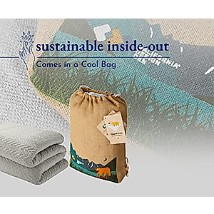 California Design Den 100% Cotton Blanket Queen Size/Full Size, Lightweight & Breathable Bed Blanket for Summers, Herringbone Design, Light Gray Queen Blanket, All-Season Throw (Light Gray)