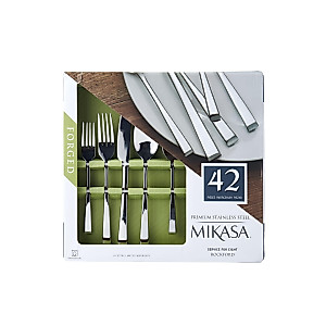 Mikasa Rockford Heavy-Weight Forged 18.0 Stainless Steel 42 Piece Cutlery Set, Service for 8