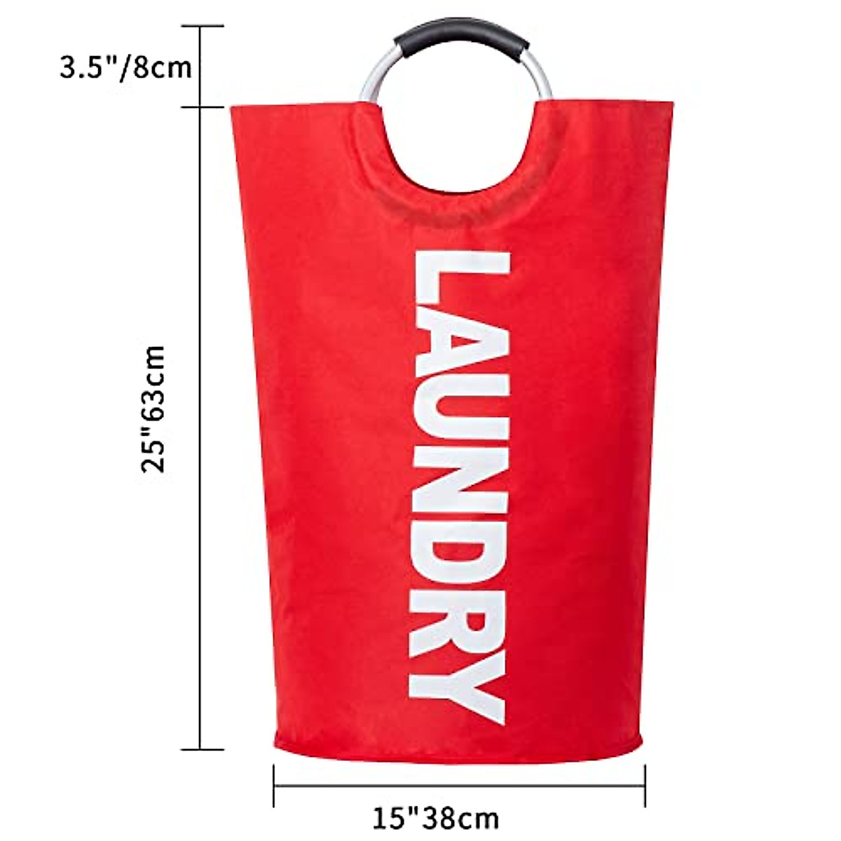 82L Large Laundry Basket Collapsible Fabric Laundry Hamper Foldable Clothes Bag Folding Washing Bin Red, L