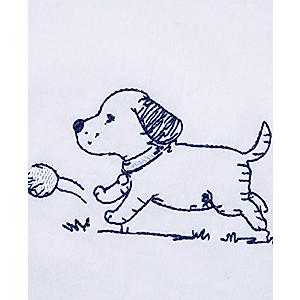 Little Me Baby Boy Newborn Bib and Burp set, White Print, One Size