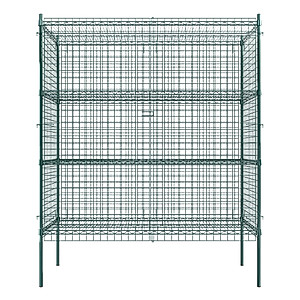 Krollen Industrial Commercial Grade NSF Listed Metal Wire Mesh Storage Green Epoxy Security Cage Kit 24" x 60" x 74", Perfect for Warehouse, Walk-In Refrigerator, Freezer, Grocery Store, Restaurant