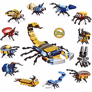 JOYPRO Mini Building Blocks Sets, 12 Small Animals Building Blocks Valentines Gifts Party Favor for Kids, Valentine Gift Exchange for Kids Boys Girls, Valentine Classroom Gifts Party Favors (12 Boxes)