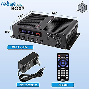 Pyle Wireless Bluetooth Home Audio Amplifier - 100W 5 Channel Home Theater Power Stereo Receiver, Surround Sound w/ HDMI, AUX, FM Antenna, Subwoofer Speaker Input, 12V Adapter - PFA540BT