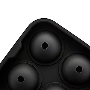 AmazonCommercial Silicone Ice Cube Tray - Set of 2 with (1) Spherical mold and (1) Square mold