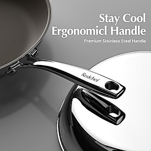 Redchef Nonstick Fry Pan, 11.5 Inch Ceramic Frying Pan, Non Stick Titanium Frying Pan, Stay-Cool Handle, Non Toxic, PFAS PFOA & PTFE Free, Dishwasher & Oven Safe, Compatible with All Cooktops