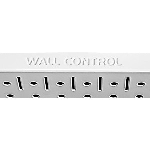 Wall Control 30-P-3232W White Metal Pegboard Pack & KT-200-DLX B Slotted Storage Panel Deluxe Hook Assortment, Black