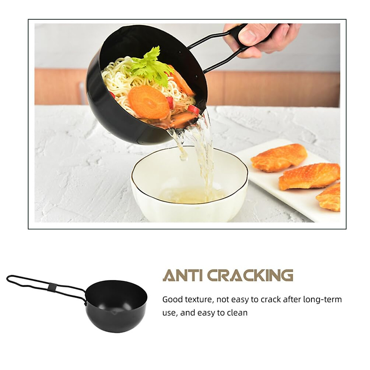 HEMOTON mini wok cast iron pot nonstick pot Metal Soup Steam Pot Egg Fried Pot Milk Cooking Pot Noodles Cooker Pot cast iron grill pan tea pan iron skillet tea tray individual Backpack