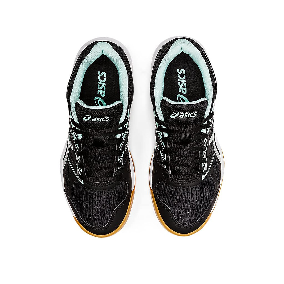 ASICS Kid's UPCOURT 4 Grade School Volleyball Shoes, 3, BLACK/FRESH ICE