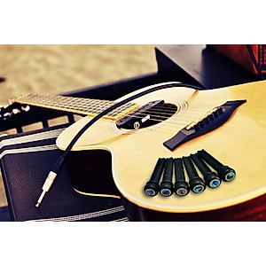 Ebony Guitar Bridge Pins Endpin Inlaid Abalone Dot Acoustic Guitar Replacement Parts Accessories
