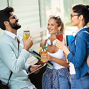 4 Pack Glass Cups with Bamboo Lids and Straws, 16 oz Iced Coffee Cup, Iridescent Drinking Glasses, Beer Glasses, Cute Tumbler Cup, Glass Cups for Valentines Day Gift Cocktail, Party Favors, Juice