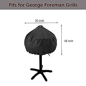 Grill Cover for George Foreman, TwoPone Electric BBQ Grill Cover Round Grill Cover, Indoor Outdoor Waterproof, 20x18 Inch