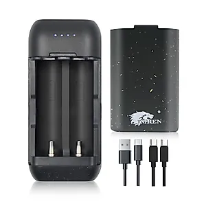 Portable 18650 Battery Charger, 3.7v Rechargeable Batteries Charger with USB C Input for 3.7V Rechargeable Lithium Li ion Batteries with Protective Cover, Independent Slot