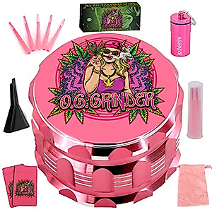 O.G. Grinder for Herbs & Spices, 2.5 inch Herb Grinder Pink Grinder