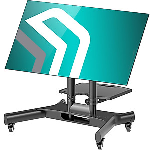 ONKRON Mobile TV Stand on Wheels for 32" - 70" TV up to 99 lbs - Floor TV Stand Tilt - Height Adjustable TV Stand Floor max VESA 600x400 - Portable TV Stand on Wheels/TV Cart Rolling TV Stand Black