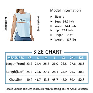 THE GYM PEOPLE Women's Workout Tank Tops Loose Fit Sleeveless Cotton Running Shirts Black