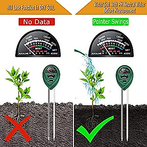 KUNELL PAPO Soil Test Kit for Moisture, pH& Sunlight Meter,3 in 1 Soil Tester for Plant, Vegetables, Garden, Lawn, Farm, Indoor/Outdoor Use (No Battery Need)（Green）