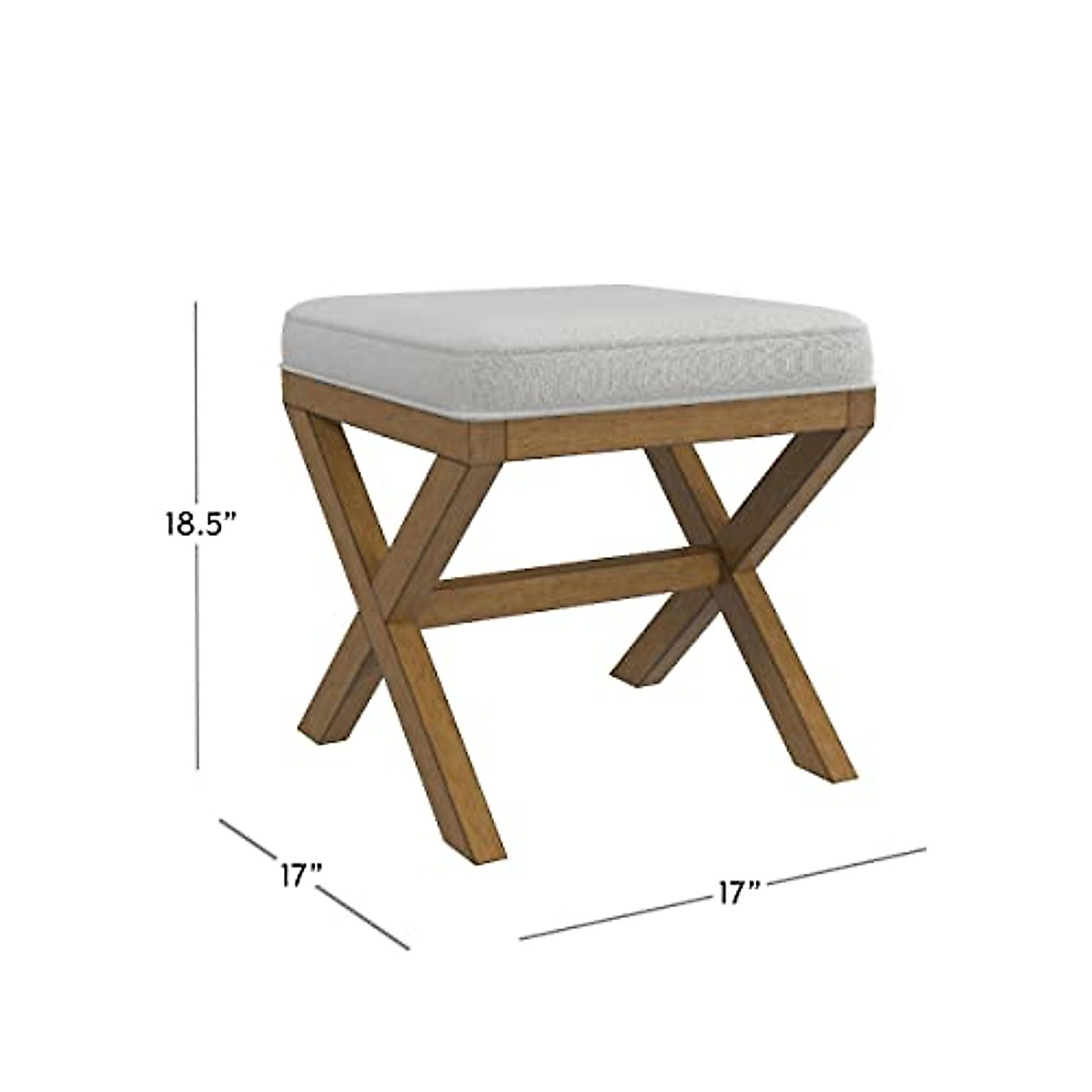 Hillsdale Somerset Backless Wood Vanity Stool for Makeup Room or Bathroom, Dark Driftwood