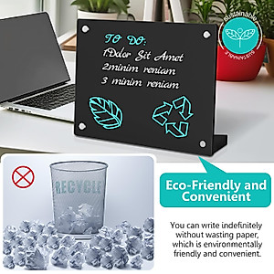 2PCS Black Acrylic Dry Erase Board with Stand for Desk, 16x12 Large Desktop Monthly Whiteboard Magnetic Fridge Calendar Memo Board, Daily Planner Blackboard Easel for Office, School