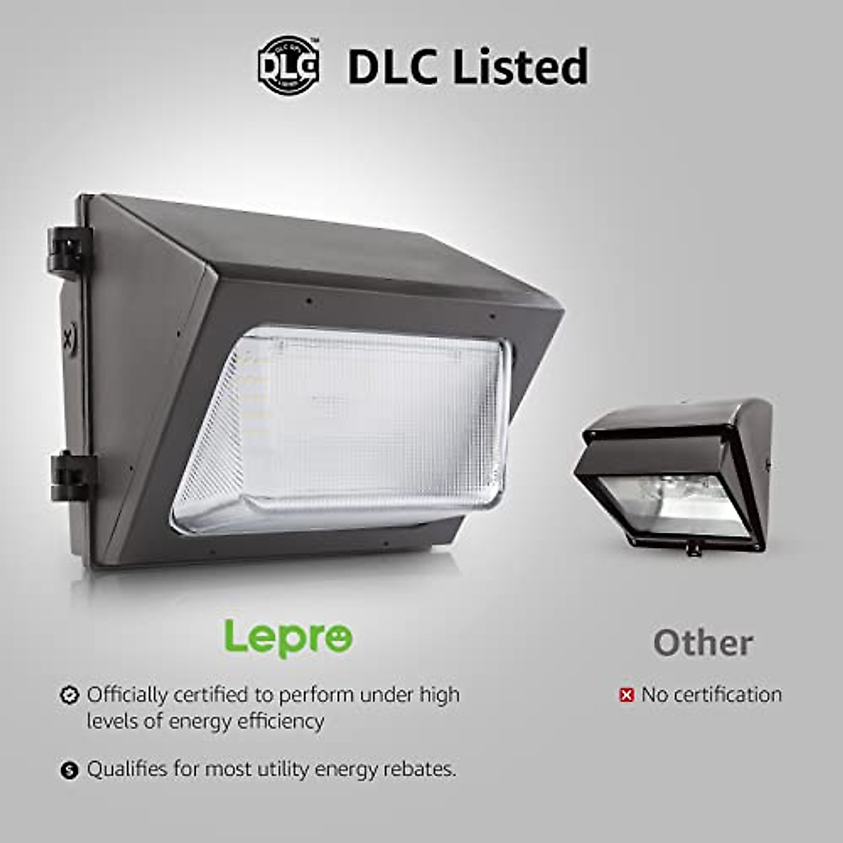 Lepro LED Wall Pack Light with Dusk to Dawn Photocell, 120W 17400LM 600W Metal Halide Equivalent, 5000K Daylight IP65 Waterproof Commercial Wall Mount Outdoor Security Lighting Fixture,UL & DLC Listed