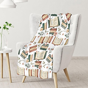 Book Lovers Gifts Blanket - Reading Blanket for Kids Boys Girls - 50x60 Inches Cute Lap Size Reading Throw Blanket for Library - Soft Fuzzy Comforter for Couch Sofa Bed