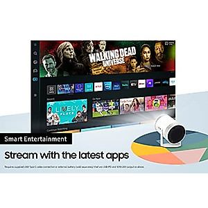SAMSUNG 30" - 100" The Freestyle FHD HDR Smart Portable Projector for Indoor and Outdoor Home Theater, Big Screen Experience with Premium 360 Sound w/ Alexa Built-In (SP-LSP3BLAXZA, Latest Model)