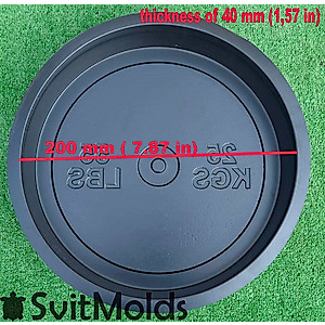 Molds Plates Set 5 pcs Molds CONCRETE WEIGHT PLATES BARBELL DISCS OLYMPIC LIFTING D55 (45Lb)