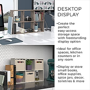 ClosetMaid Mini 6-Cube Desktop Storage Wall Mount Organizer, Weathered Teak