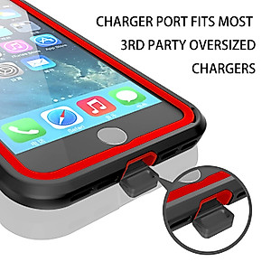 ImpactStrong iPhone 7 Plus/iPhone 8 Plus Case, Ultra Protective Case with Built-in Clear Screen Protector Full Body Cover for iPhone 7 Plus/iPhone 8 Plus (Red)