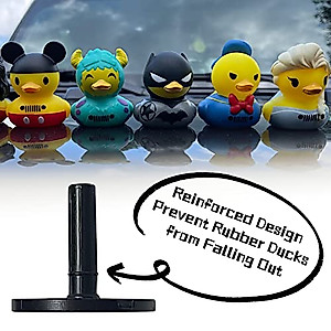 TEYOUYI 40pcs Duck Plug - Rubber Duck Mount,Flock Locker Rubber Duck Holder for Jeep Dash and Fixed Display,Gift for Jeep Lover,Black（Excluding Rubber Duck） Includes Double-Sided Stickers Inside