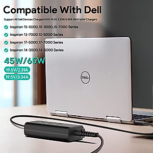 UL Listed for Dell 65w AC Adapter,HKY Laptop Charger for Dell Latitude 3520 3420 3320,Inspiron 14 15 16 17 3000 5000 7000 Series 5420 5425 3520 3521 3525 5620 5625,Vostro 5502 5402 5301 5620 5625