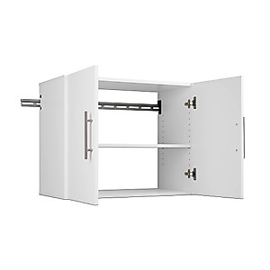 Prepac HangUps 30" Upper Garage Cabinet, Bathroom Cabinet Wall Mount, Laundry Cabinet, Kitchen Wall Cabinet, Ideal for Garage, Kitchen and Laundry Organization 30" W x 24" H x 16" D, White