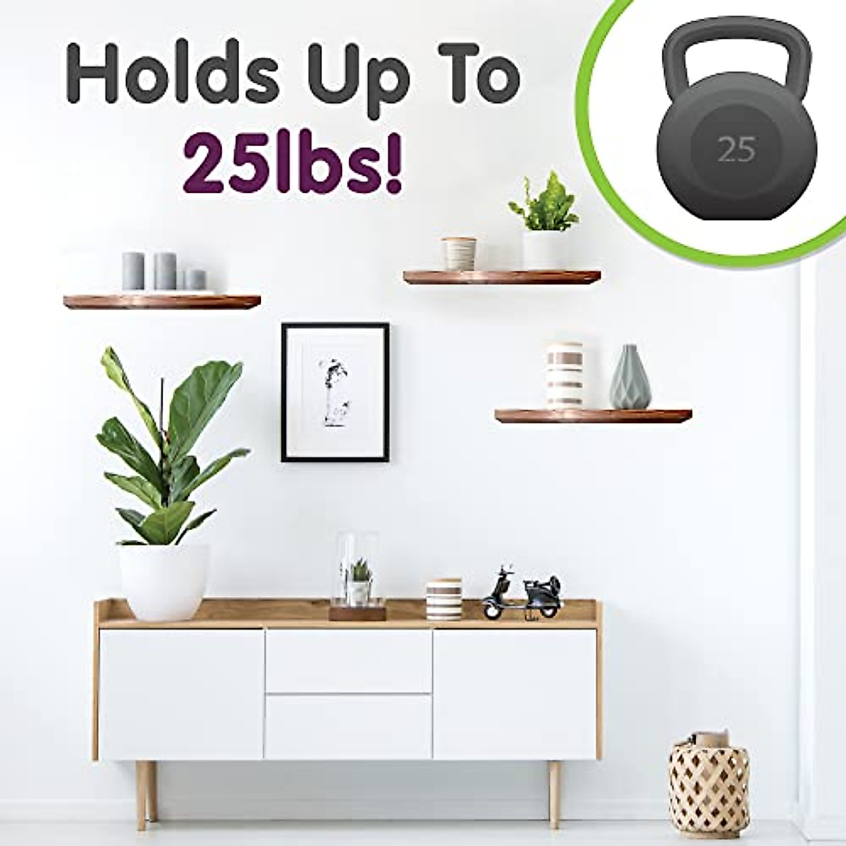 JAWU Floating Shelves Wood 3 Pack - 17 x 5.5in | Wood Shelf Wall | Rustic Floating Shelf Wall Shelf | Wooden Floating Shelves Wall Display Shelf | Rustic Floating Shelves for Wall | Wooden Shelves |