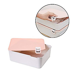 Cabilock Bra Storage Box with Lid Plastic Underwear Drawer Closet Organizer Bra Dividers Storage Boxes for Bedroom Dormitory