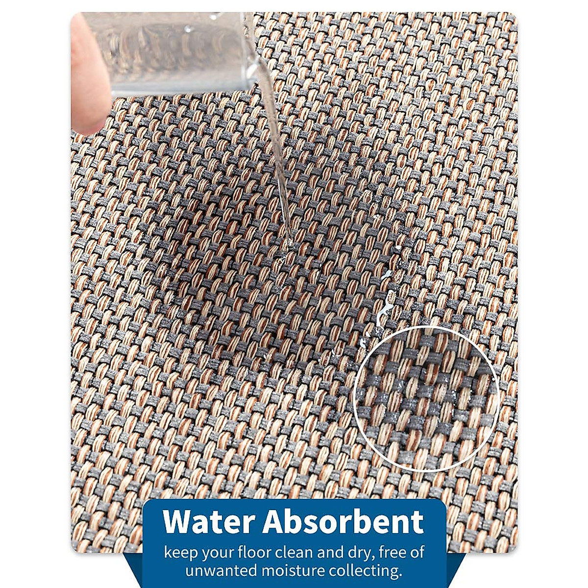 COCOER 2 PCS Kitchen-Rugs Washable, Non-Slip Kitchen-Mat for Floor, Absorbent Neutral Kitchen Rugs and Mats in Front of The Sink