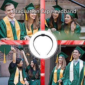 Aimery 2024 New Graduation Cap Headband Insert Secure Your Grad Cap and Your Hairstyle Black Graduation Cap Headband Unisex Black Grad Cap Headband