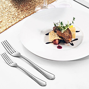 Salad Forks Set of 12, LIANYU 6.7 Inches Stainless Steel Forks Silverware, Appetizer Dessert Forks with Scalloped Edge, Cutlery Flatware Forks for Home Restaurant, Dishwasher Safe