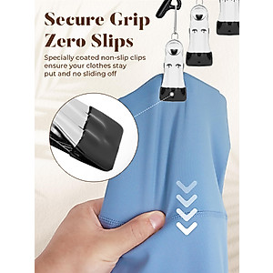 HOUSE DAY Legging Organizer for Closet, Metal Yoga Pants Hanger 2 Pack w/10 Clips Holds 20 Leggings, Space Saving Hanger Closet Organizers and Storage, Clips Hanger for Pants, Skirts, Hats, Black