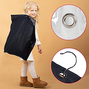 Suttmin 6 Pcs 24'' x 50'' Clear PVC Garment Bag Dance Costume Bags Dance Competition Bag with Rack Zippers Pockets Hanging Garment Covers Costume Organizer Costume Carrier for Adults Kids (Black)