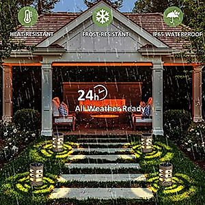 4 Pack Solar Garden Lights Outdoor Waterproof LED, Solar Rock Lights, Solar Yard Lights,Patio Decorative Landscape Lights Christmas Decor,Walkway Solar Lights For Pathway Grassland Backyard Driveway