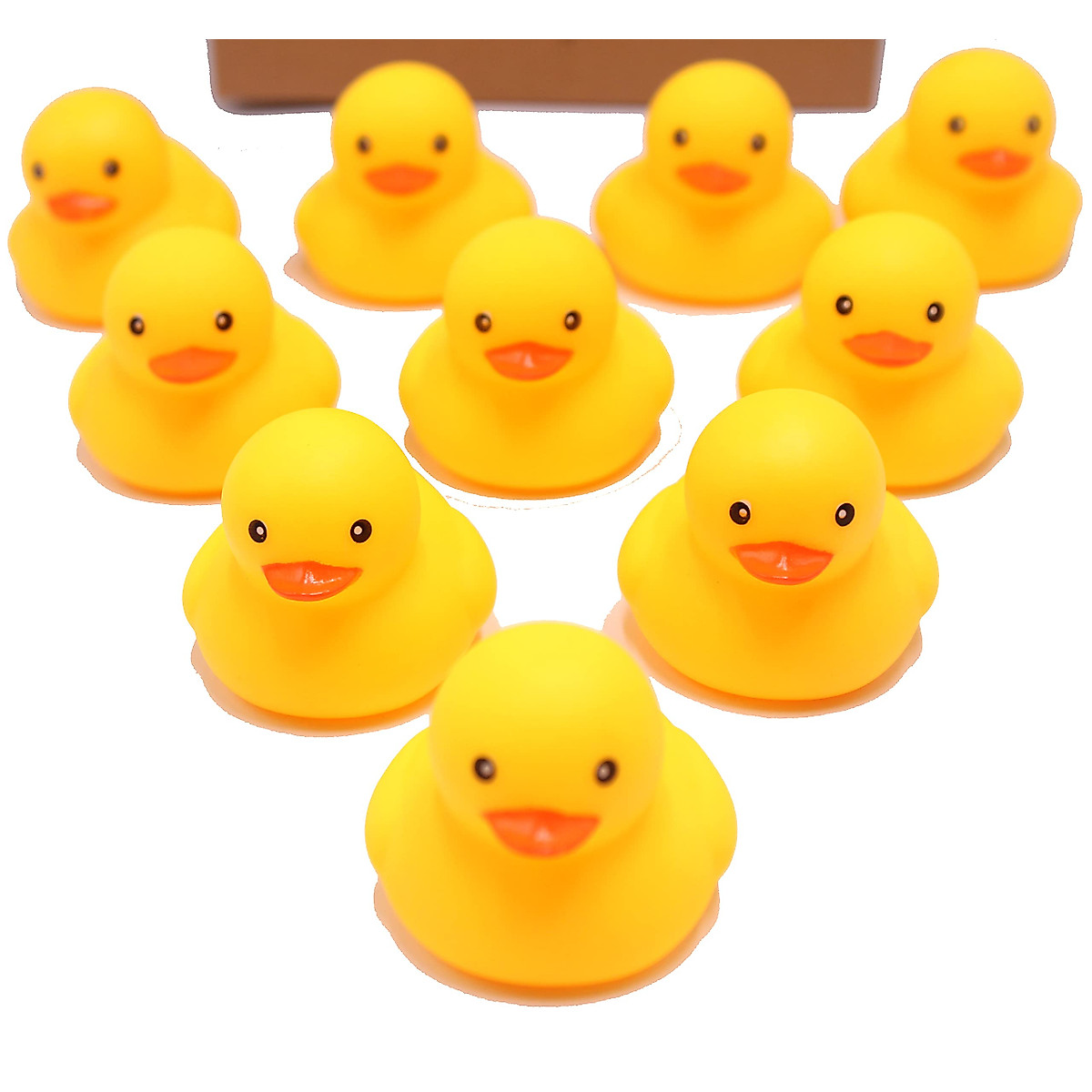 50-Pieces Float & Squeak Mini Rubber Duck Baby Bath Ducky Sound Shower Toys for Kids, Mini Round Eye Rubber Ducks Baby Shower Toy for Toddlers Boys Girls