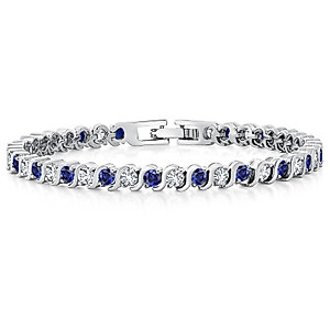 Gem Stone King 14K Gold Plated Bracelet Radiant Cubic Zirconia Tennis Bracelet For Women - The Perfect Luxury Gift for Her on Weddings and Special Occasions - 4.50 Cttw, 7 Inch Length