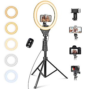 Eicaus 12" Ring Light with Tripod Stand and Phone Holder,Selfie LED Lighting with 62" Phone and Stand,Circle Ringlight for Photography,TIK Tok and YouTube,Compatible with iPhone, Android and Cameras