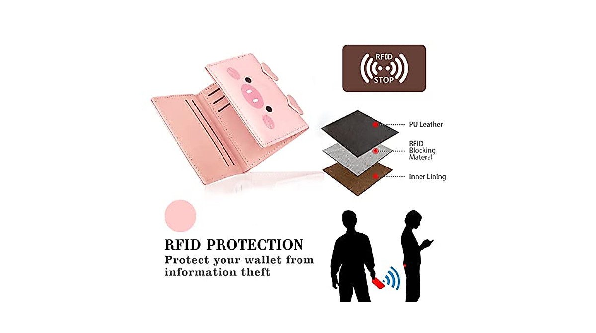 CONISY Cute Pig Wallets for Women - RFID Blocking & Slim