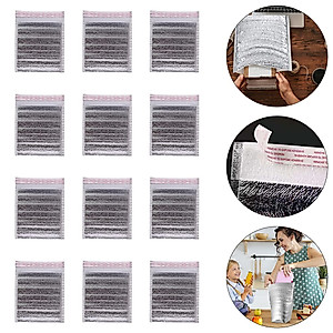 YARNOW 20Pcs Thermal Box Liners Metalized Reusable Insulation Bags Lunch Food Shopping Bag for Shipping Cold Hot Cooler Grocery Delivery, 23X20CM