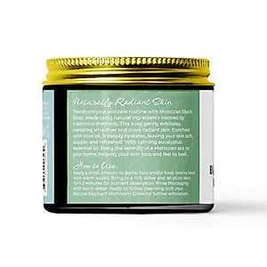 Natural Elephant Moroccan Black Soap With Eucalyptus Essential Oil 200g (7oz)