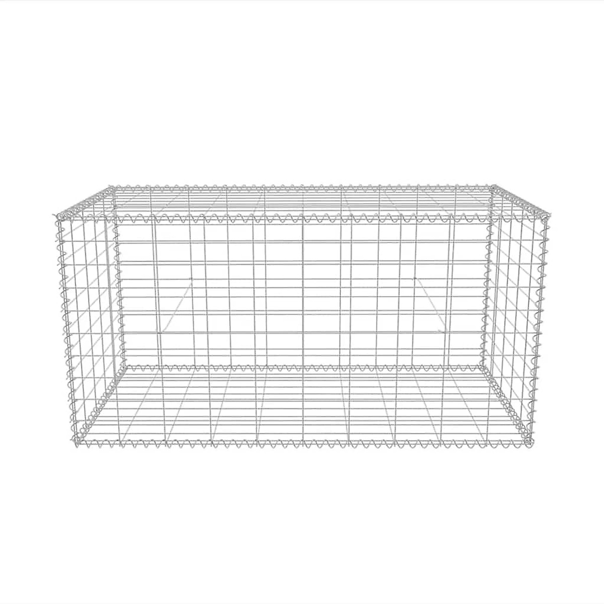 loibinfen Fence Panel Outdoor Privacy Fence Screen Gabion Basket for Retaining Wall Block Gabion Cages Outdoor Decorative Fences Fencing for Yard, Silver Galvanized Steel 39.4"x19.7"x19.7"