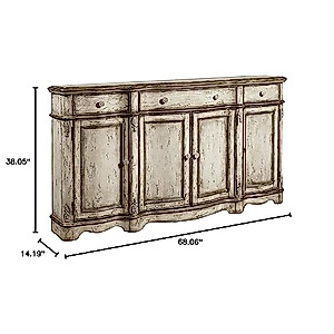 Pulaski Rustic Vintage Credenza, Antique White